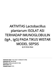 turnitin AKTIVITAS Lactobacillus plantarum ISOLAT ASI TERHADAP ...